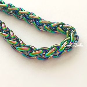 Jewelry | New Vibrant Stainless Steel Oil Slick Holographic Chain ...